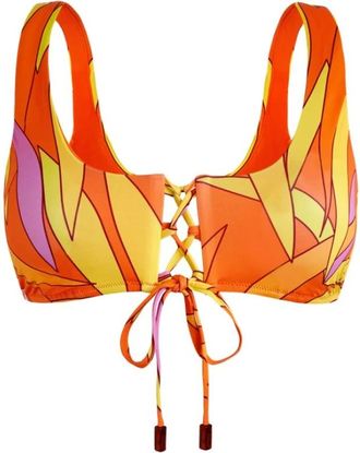 Vilebrequin Femme, Maillots de bain, Orange, Taille: 38 FR Madrague Bikini Top