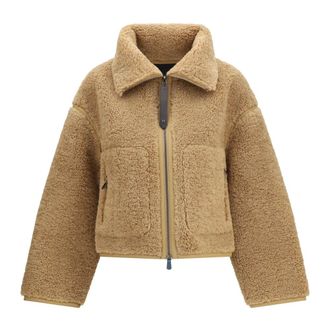 Pinko Pinko - Veste en &eacute;co-mouton retourn&eacute; - Femme - Vestes - Beige - Taille: 36 FR