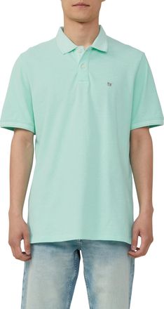 s.Oliver Poloshirt mit kleinem Labelpatch und Flammgarnstruktur