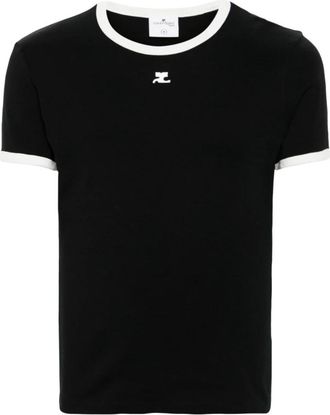 Courr&egrave;ges Homme, Tops, Noir, Taille: 2XL T-Shirt Signature