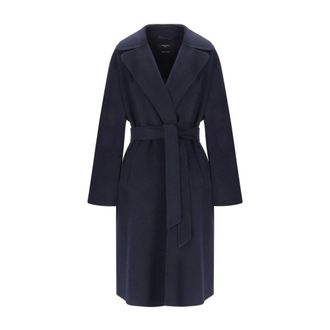 Max Mara Femme, Manteaux, Bleu, Taille: 36 FR Civada Belted Coat