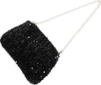 BESPORTBLE Paquet Bandouli&egrave;re Femme &agrave; Paillettes Scintillantes Petit Paquet &agrave; Main Noir avec Cha&icirc;ne Dor&eacute;e Pochette Soir&eacute;e &Eacute;l&eacute;gante Unisize L&eacute;ger et Polyvalent po