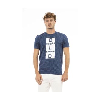 Baldinini Homme, Tops, Bleu, Taille: XS T-shirt Homme en Coton Bleu Trend