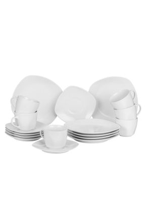 Boxxx Kaffeeservice Square Shape, Wei&szlig;, Keramik, 18-teilig, 200 ml,200 ml, Lfgb, Essen & Trinken, Geschirr, Geschirr-Sets, Kaffeeservice
