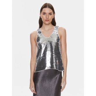 Sams&oslash;e & Sams&oslash;e Top Lykke F23400085 Silberfarben Regular Fit