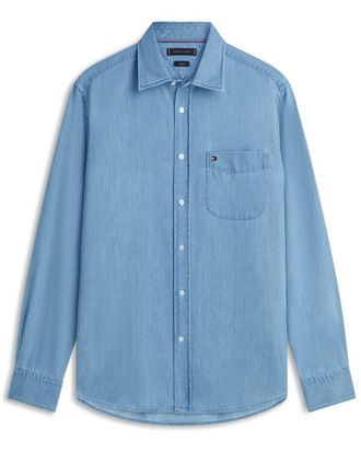 Tommy Hilfiger Leichtes Jeanshemd aus Baumwolle mit Brusttasche, Regular Fit in