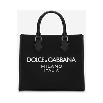Dolce & Gabbana Petit sac shopping en nylon - Femme - Sacs - Noir - Taille: ONE Size