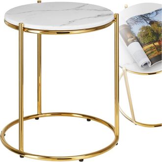 TecTake Tectake - Table dappoint plaque en marbre de haute qualit&eacute; 43 x 43 x 50,5 cm