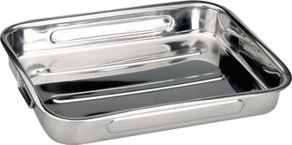 Ibili Roasting pan Bistro 48x34 cm of Stainless Steel, Silver, 48 x 34 cm