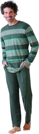 Hajo Herren Schlafanzug mit B&uuml;ndchen, Klima-Komfort, Graphit, 56