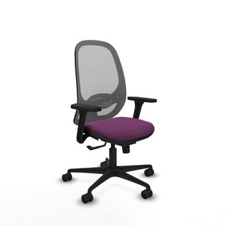 Piqueras y Crespo Studiostuhl mit 3D-Armen, h&ouml;henverstellbare Lendenwirbelst&uuml;tze, ausgestattet mit 3 Positionen und Schneidschaum, Grau/Violett