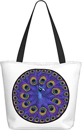 AOOEDM Beau paon de violet color&eacute; sac &agrave; provisions pour femme 33 x 27,9 x 17,8 cm. Le cadeau parfait pour la Saint-Valentin. Cest de la Saint-Valentin pour m