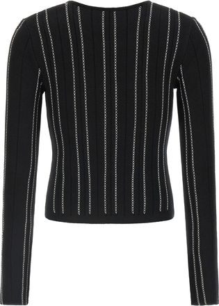 Elisabetta Franchi Origami-Weave Knit Cardigan - Black