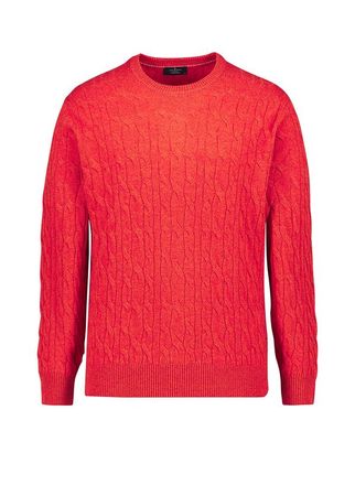 Hackett Herren Pullover orange Lammwolle unifarben