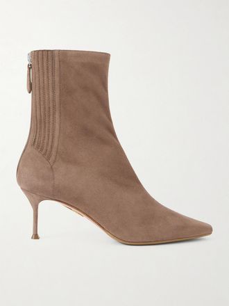 Aquazzura Saint Honor&eacute; 65 Ankle Boots Aus Veloursleder - Braun