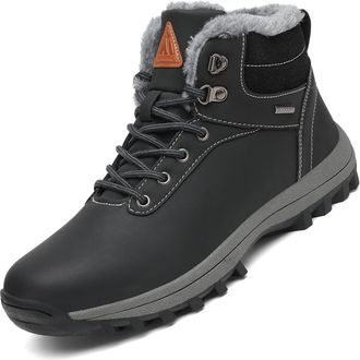 Mishansha Winterschuhe Herren Damen Winterstiefel Winterboots Gefüttert Wanderschuhe Barfußschuhe Winter Wasserdicht Schneestiefel Warme Schneeschuhe Schwarz,GR