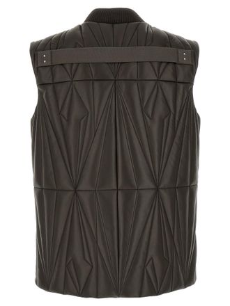 Rick Owens Mens Brown Lamb Leather Sleeveless Jacket Clothing