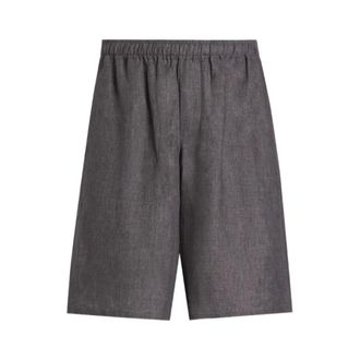 Dolce & Gabbana Dunkelgraue Leinen-Bermuda-Shorts - - Shorts - Herren - Grau - L