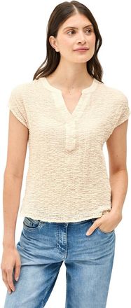 Cecil Damen B345827 Strukturbluse, Light Beige, XXL