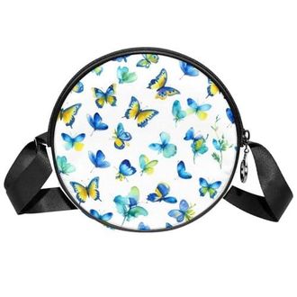 Generic Sac &agrave; bandouli&egrave;re rond pour femme, petit sac &agrave; bandouli&egrave;re avec fermeture &eacute;clair, bretelles r&eacute;glables, style d&eacute;contract&eacute;, pour femmes et filles