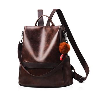 Nicole & Doris Damen Rucksack Schultertaschen für Frauen Leder Rucksack Wasserdichter Reiserucksack Tagesrucksack große Kapazität Anti-Diebstahl Kaffee