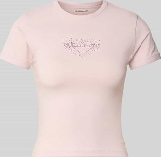 Guess Slim Fit T-Shirt mit Strasssteinbesatz Modell Heart Baby