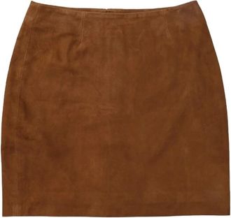 Rotate Rotate Birger Christensen, Femme, Jupes, Brun, Taille: 40 FR Bison 249 Leather Skirt