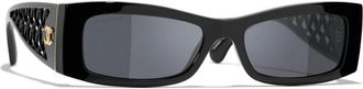 Chanel Rechteckige Sonnenbrille - - Accessories - Damen - Schwarzk - 54 MM