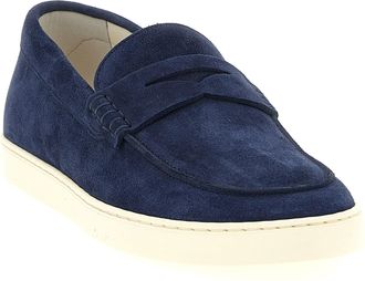 Brunello Cucinelli Suede Slip-On Loafer - navy