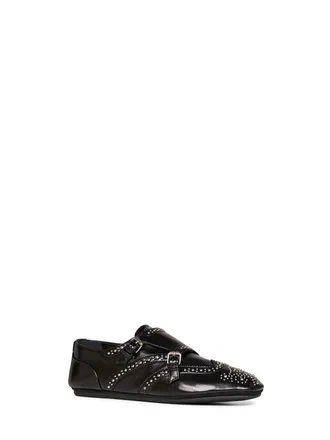 Fendi Womens Loafers Double-Monk Black Calf Leather