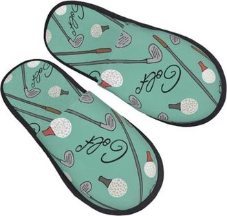Generic Unisex Pantoufles en Feutre Motifs sur le th&egrave;me du golf Maison Pantoufles Antid&eacute;rapant Chaussons Homme pour Adulte Int&eacute;rieur Ext&eacute;rieur M