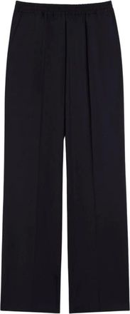 Max Mara Femme, Pantalons, Bleu, Taille: 40 FR Pantalon ample en viscose et lin