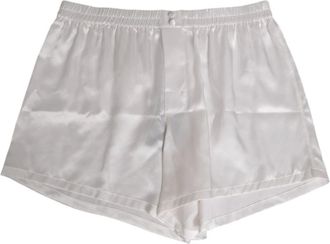 Dolce & Gabbana Femme, Maillots de bain, Blanc, Taille: 38 FR Boxer Homme en Satin de Soie Blanc