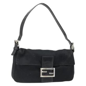 Fendi Pre-owned Cotton Jersey Shoulder Bag - - Pre-owned - Damen - Schwarzk - ONE SIZE