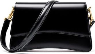 Generic Sacs &agrave; bandouli&egrave;re vintage en cuir v&eacute;ritable pour femmes 2025 de luxe Designer Sacs &agrave; main carr&eacute;s pour femmes, Noir, Taille unique