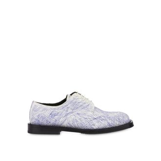 Moschino Blaue Derby Schuhe mit Scribble-Print - - Shoes - Damen - Grau - 37 EU