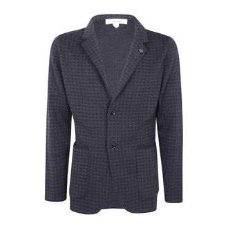 Lardini Homme, Vestes, Noir, Taille: XS Blazer en maille pied-de-poule