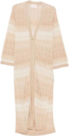 MC2 Saint Barth Femme, Pulls, Beige, Taille: 38 FR Tonia Long Cardigan