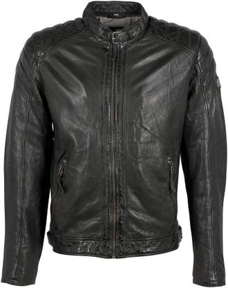 Mauritius Lederjacke GMArrian Rei&szlig;verschluss, Ziersteppungen