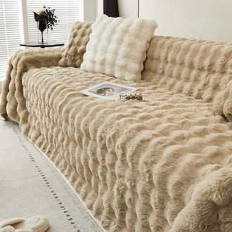 Generic Sofadecke Pl&uuml;schdecken Kunstfell Felldecke, Warme Kuschelige Sofadecke Kuschelig Couch Decke Wohndecken, Wohndecke Bett Schlafzimmer,Braun,70 * 118in/