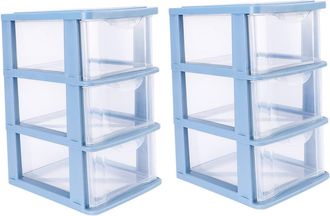 DOITOOL 2st&uuml;cke Transparente Desktop Aufbewahrungsboxen Mit Schubladenfunktion Staubgesch&uuml;tzt Robuste Struktur Platzsparend Vielseitig Als Organizer F&uuml;r Make-