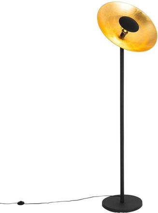 QAZQA Magnax - Lampadaire - 1 lumi&egrave;re - h 183 cm - Noir et Or - Rustique - &eacute;clairage int&eacute;rieur - Salon i Chambre i Cuisine i Salle &agrave; manger - Qazqa