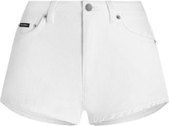 Dolce & Gabbana Femme, Shorts, Blanc, Taille: 38 FR Logo Shorts