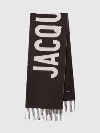Jacquemus Schal aus reiner Schurwolle mit Logodruck und Fransensaum