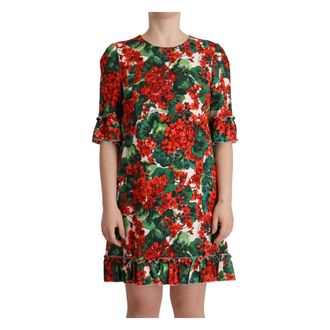 Dolce & Gabbana Femme, Robes, Multicolore, Taille: 40 FR Robe Shift Rouge &agrave; Imprim&eacute; Floral