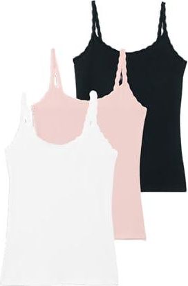 Marks and Spencer Lot de 3 débardeurs en Coton à Bordures en Dentelle Femmes UK 20 (EU 48)