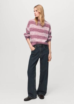 Mango Gestreiftes Oversize-Sweatshirt pastellrosa - Damen - S - MANGO
