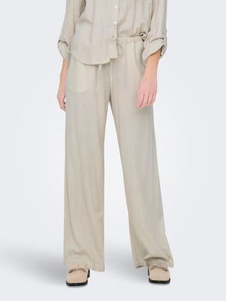 Jacqueline de Yong Schlupfhose JDY JDYCAYA LINEN MW PANT WVN DIA, Damen, Gr. S, L&auml;nge 32, moonbeam, Web, Obermaterial: 90% Viskose, 10% Leinen, unifarben, lang, Hosen Sc