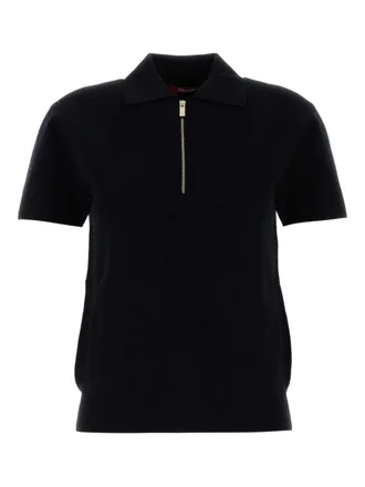 Max Mara polo à col zippé - Bleu