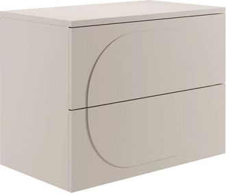 Vente-Unique Vente-Unique - Meuble sous vasque suspendu 80 cm - 2 tiroirs soft close - Mdf beige - Design minimaliste &eacute;co-responsable fabriqu&eacute; en Europe